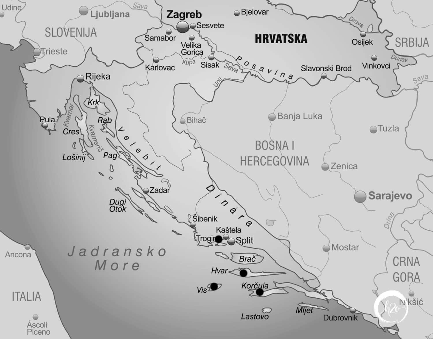 Adriatic Sea-Sailing Croatia Yacht Charters - H2O Luxury Yachts